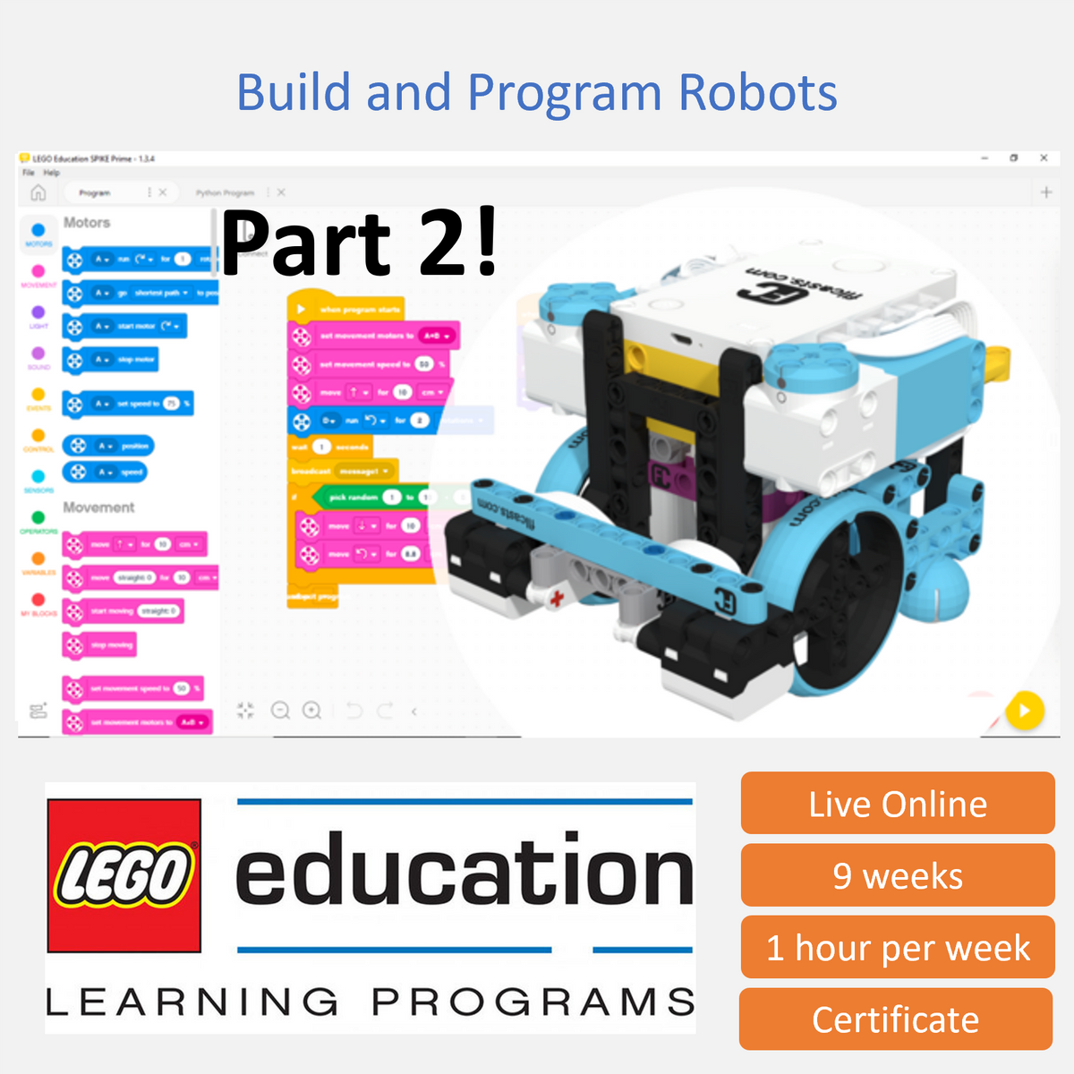STEM and Robotics with Lego 105: Spike Prime – Live Kaizen Coding and ...
